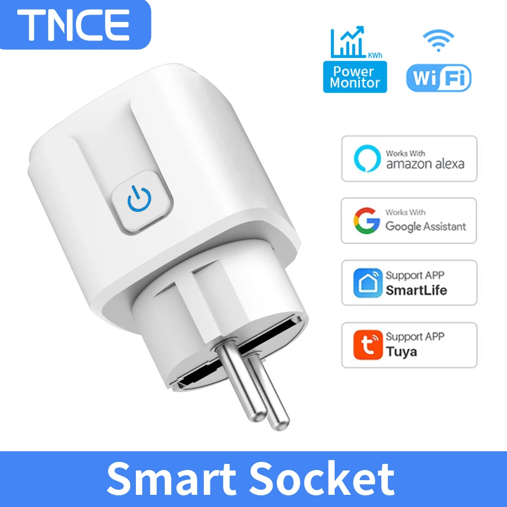 TNCE TUYA Smart Plug WiFi Socket EU 16A/20A With Power Monitor Timing Function Voice Control ...