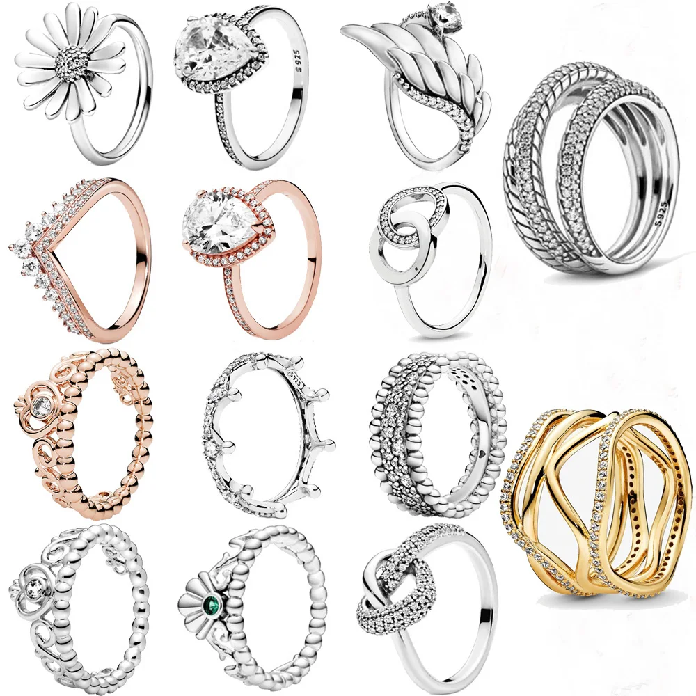 2022 새로운 925 스털링 실버 패션 글래머 하트 반지 여성을위한 패션 DIY 쥬얼리 생일 발렌타인 선물을 만들기 위해| | - AliExpress