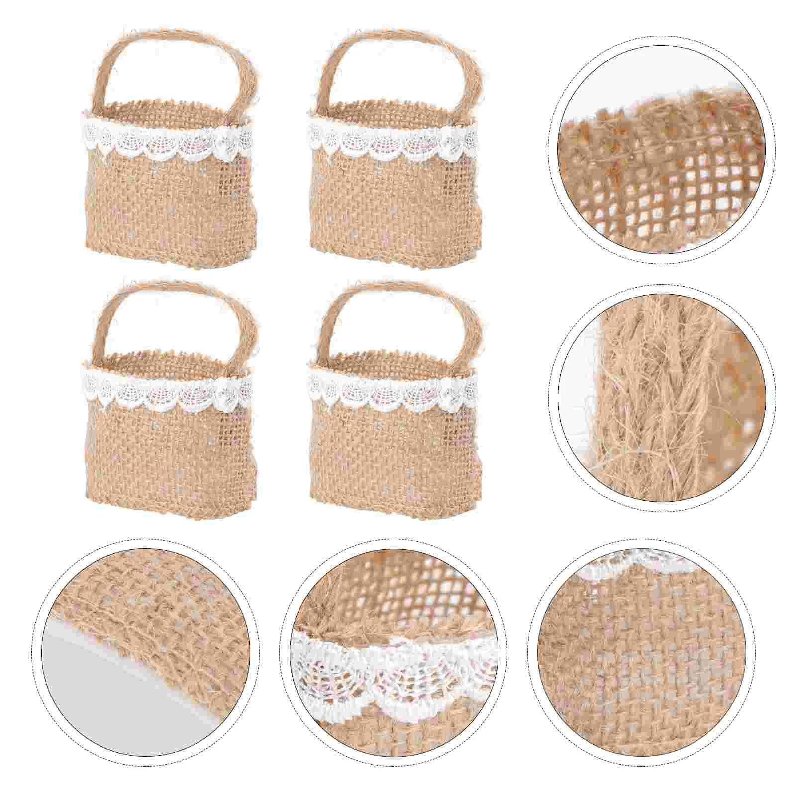 Basket-Storage-Burlap-Country-Bags-For-Wedding-Ceremony-Flower-Baskets ...