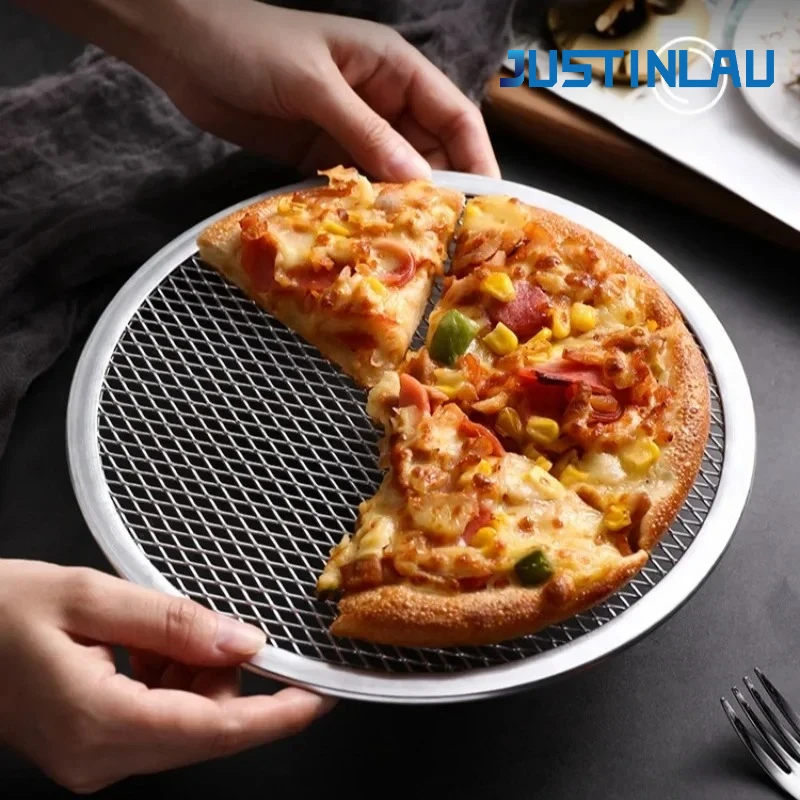 JUSTINLAU 6-14 Inch Pizza Baking Pan Mesh Round Aluminum Pizza Screen ...