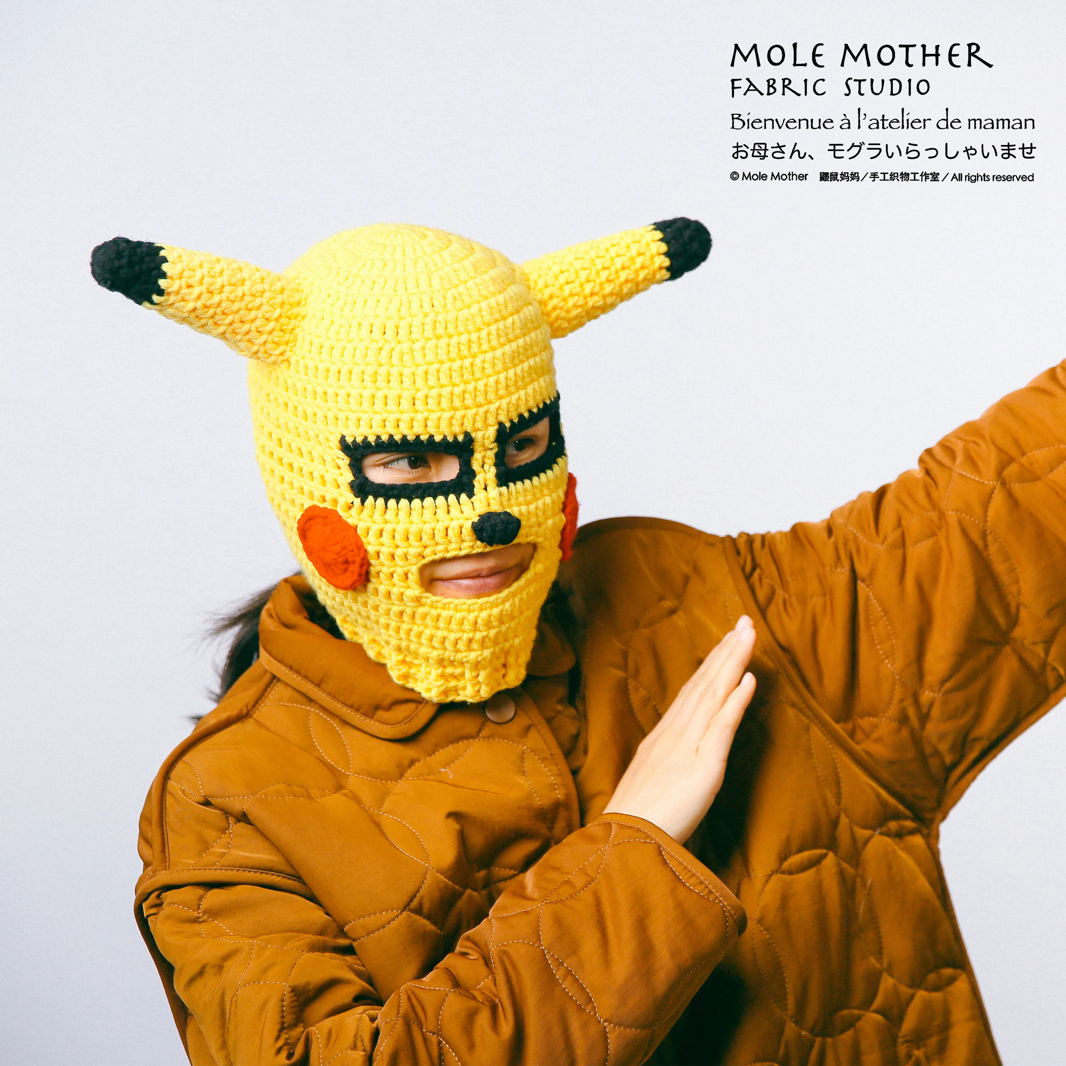 Pok-mon-Pikachu-Unisex-Balaclava-Adult-Wool-Winter-Knitted-Robber-Hat ...