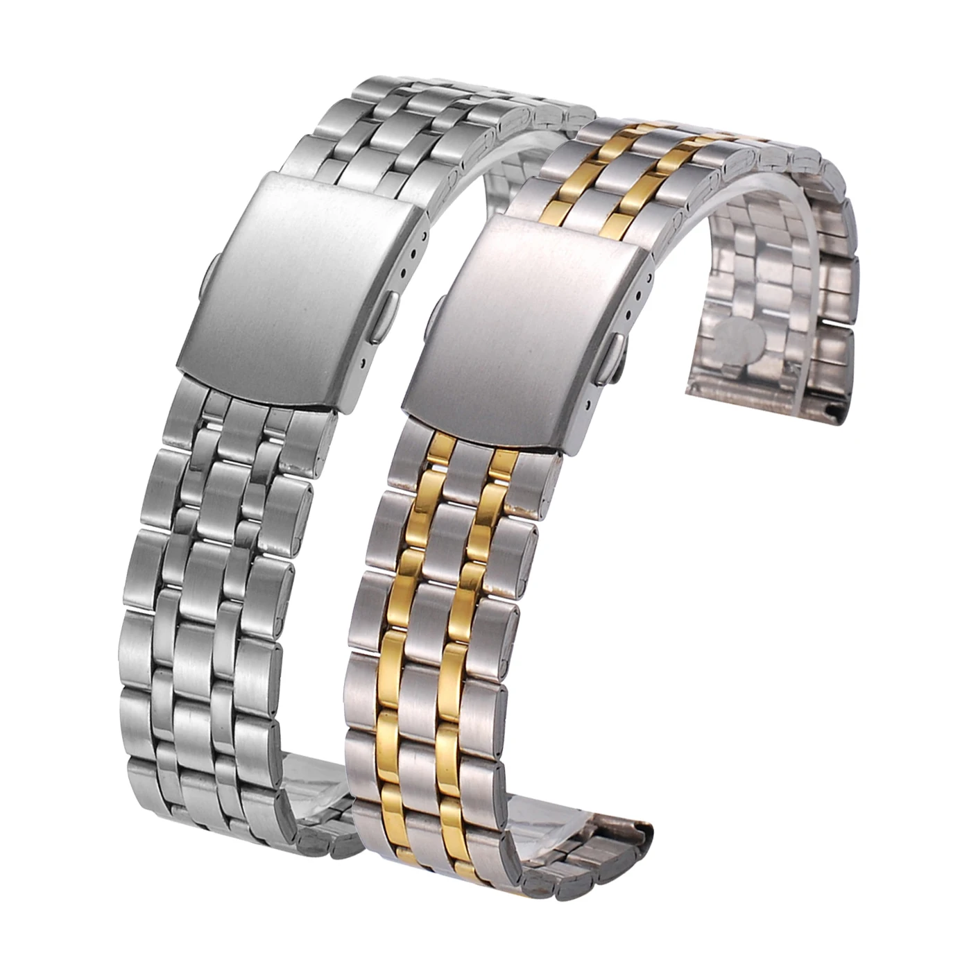 Edge Steel Strap General Purpose Belt Button Band Watch with 18mm 20mm ...