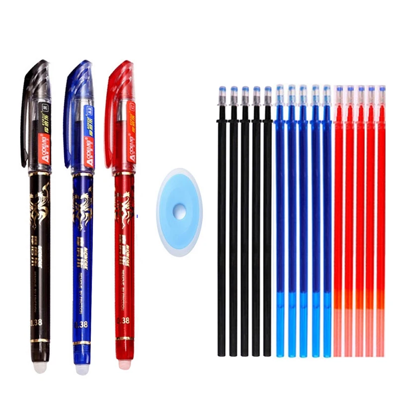7Pcs-Set-Erasable-Pen-Gel-Pens-0-5mm-Blue-Black-ink-Refills-Rod ...