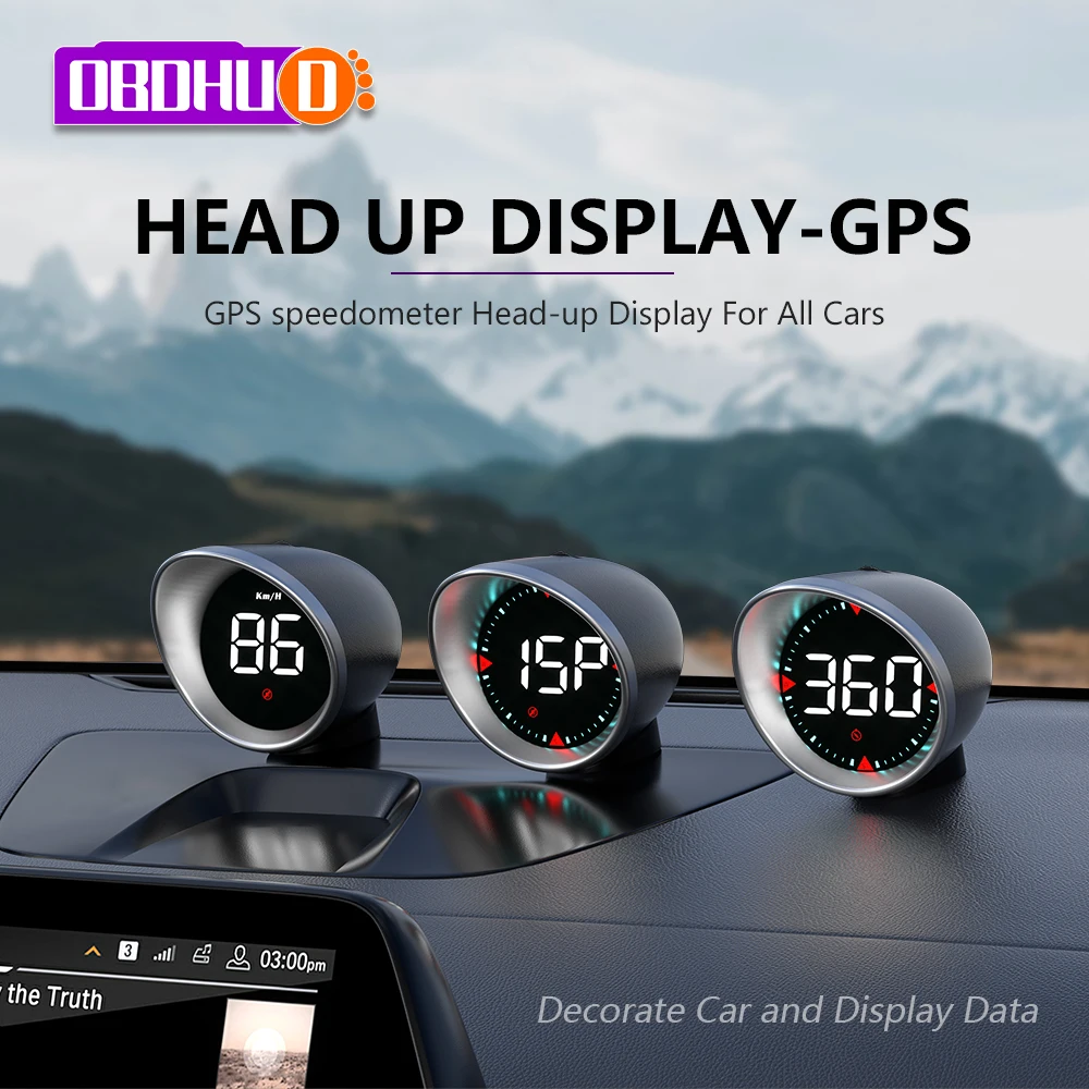 Obdhud g5 gps hud inteligente digital velocidade quilometragem medidor de excesso velocidade ...