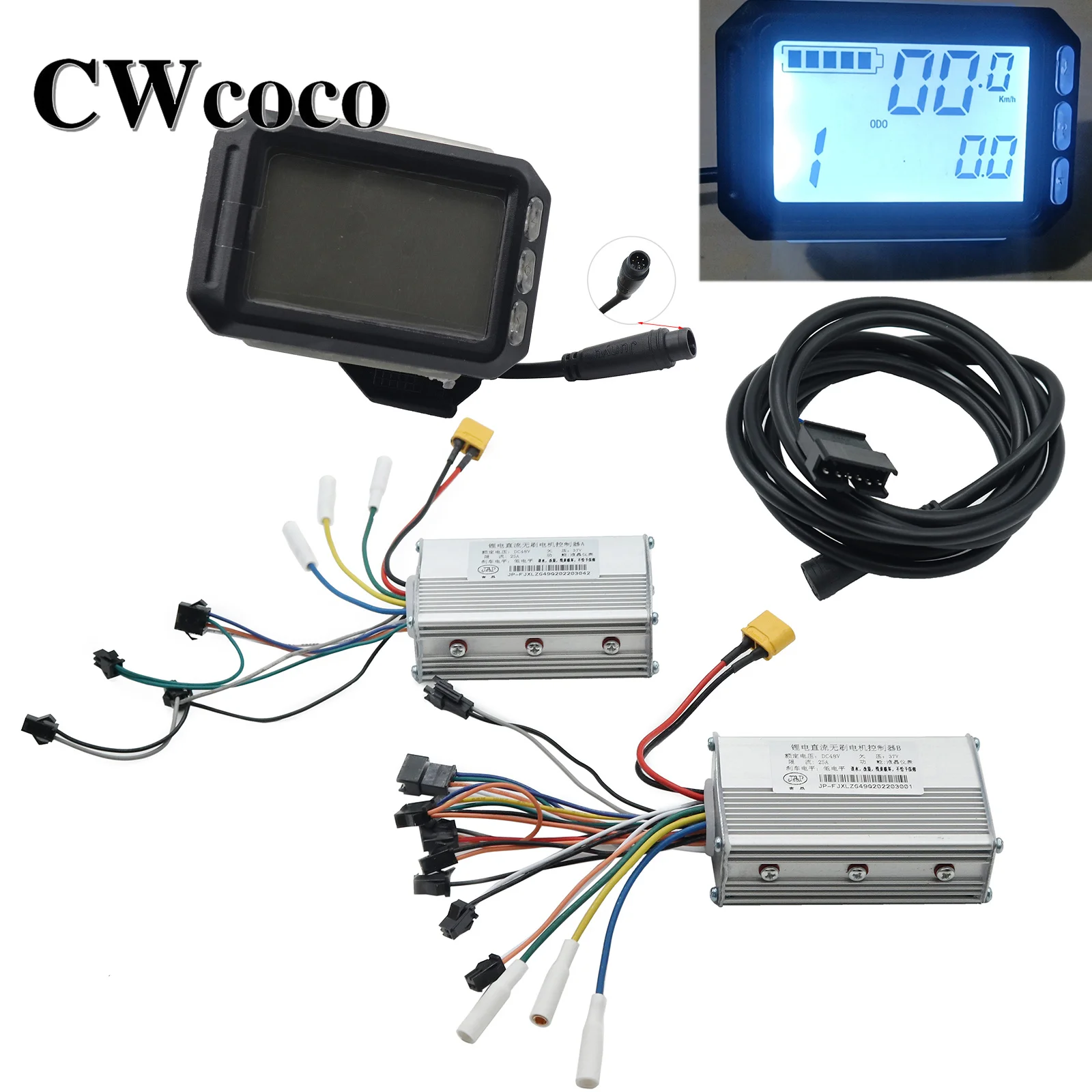 J&P 48V 25A Dual Drive Motor Controller LCD Display Dashboard Throttle ...