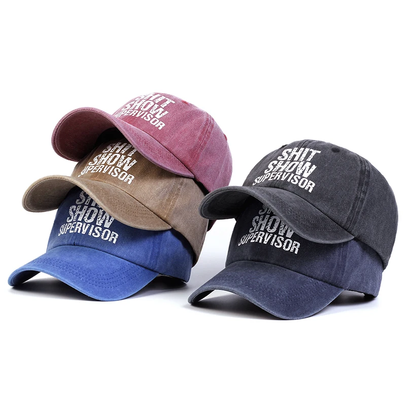 Unisex-SHIT-SHOW-SUPERVISOR-Print-Wash-Baseball-Caps-Spring-and-Autumn ...