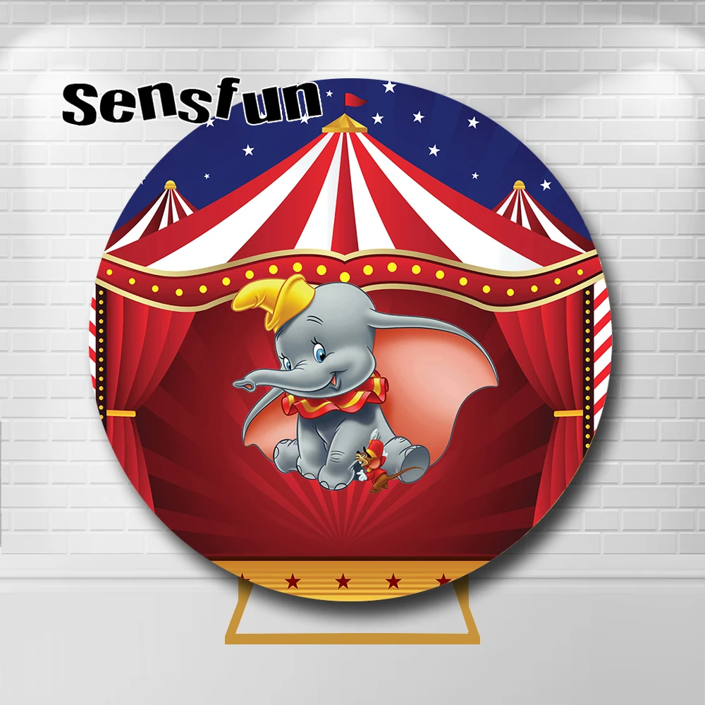 Disney-Dumbo-Circle-Round-Backdrop-Cover-Circus-Carnival-Tent-Kids-Baby ...