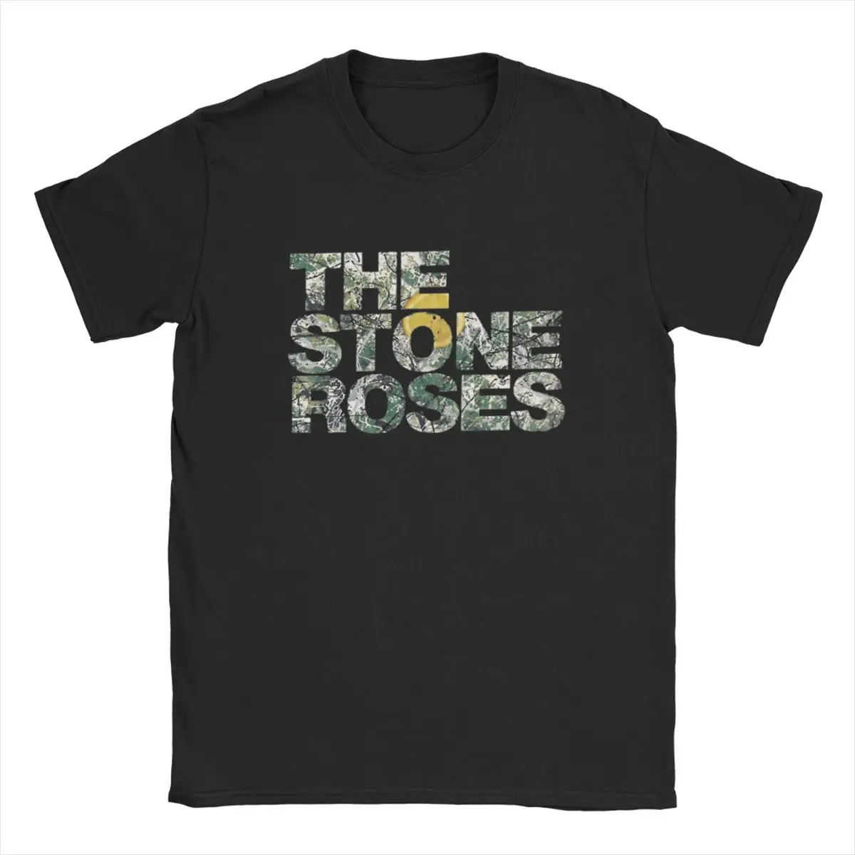 The-Stone-Roses-Logo-T-Shirts-for-Men-Pure-Cotton-Funny-T-Shirt-Round ...