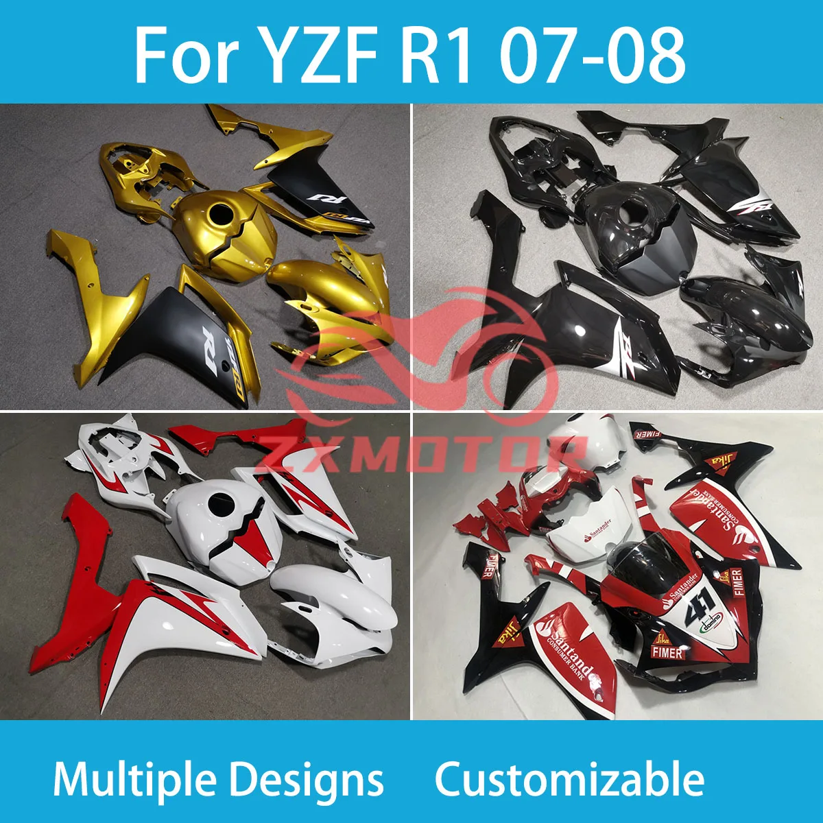 Fairings-for-Yamaha-YZF-R-1-07-08-Cool-Aftermaeket-Motorcycle-Fairing ...