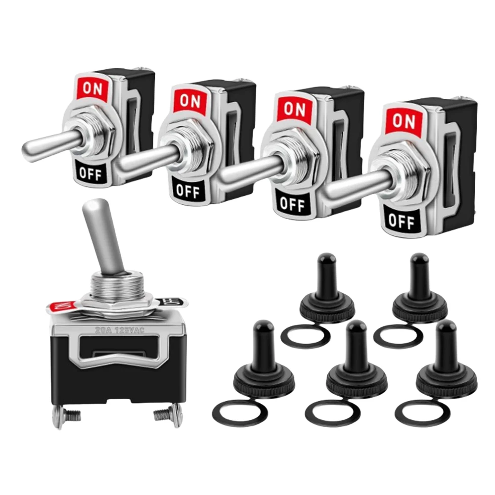 5PCS-Toggle-Switch-Heavy-Duty-15A-250V-20A-125V-2Pin-SPST-ON-OFF-Rocker ...