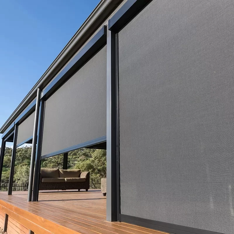 windproof roller shutter outdoor rainproof electric zipper screen patio ...