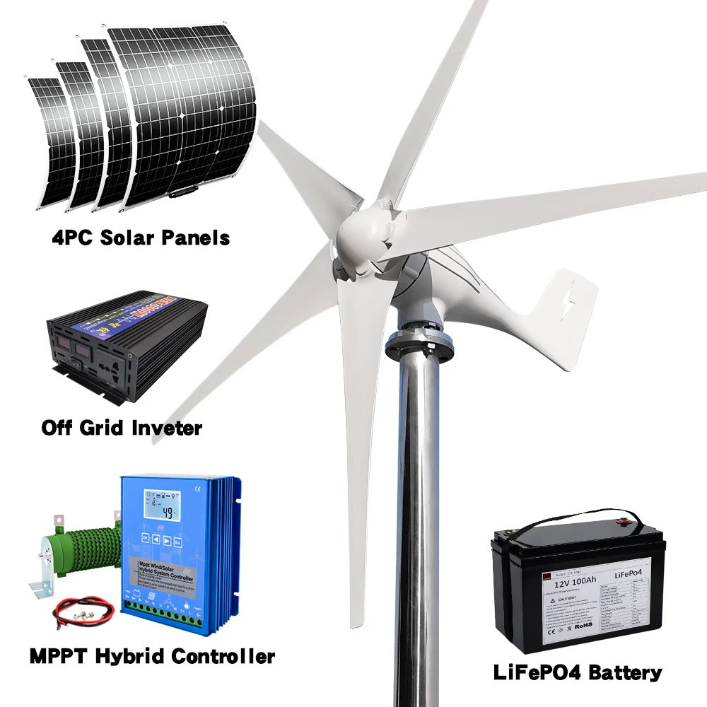 10KWh-Day-System-3000W-Wind-Turbine-With-Free-Charging-Controller-Yacht ...