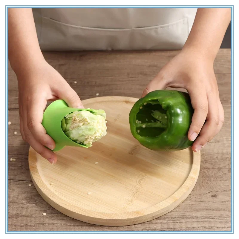 Green-Slicer-Vegetable-Cutter-Creative-Pepper-Corer-Cleaning-Coring ...