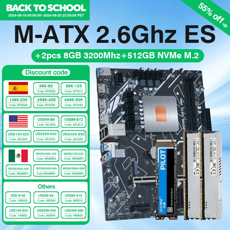 ERYING-DIY-Gaming-PC-Motherboard-Kit-with-Onboard-CPU-11th-Core-2-6Ghz ...