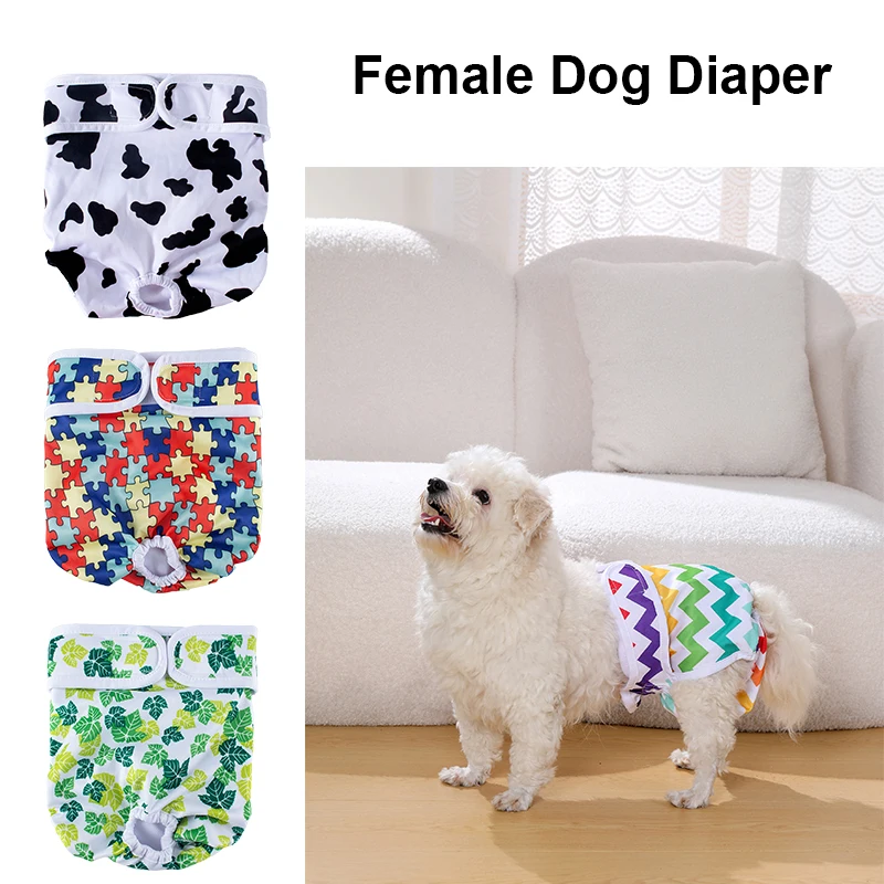 1Pc Urine-Proof Animal Print Dog Diaper - Reusable, Pet-Safe & Hygienic ...