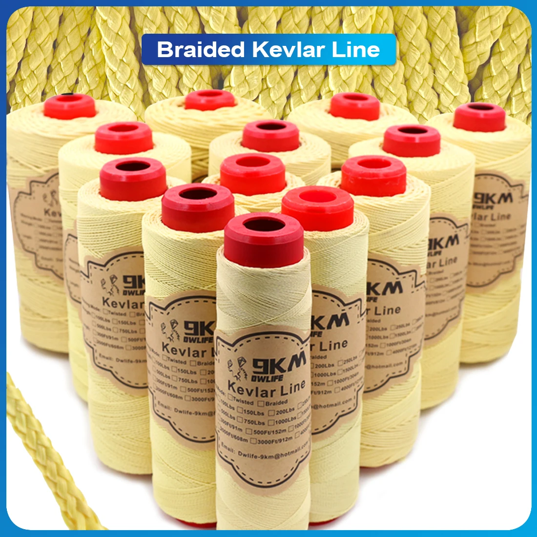 Kite Flying String Kevlar Line 40~5000lb High Strength Abrasion Braid ...