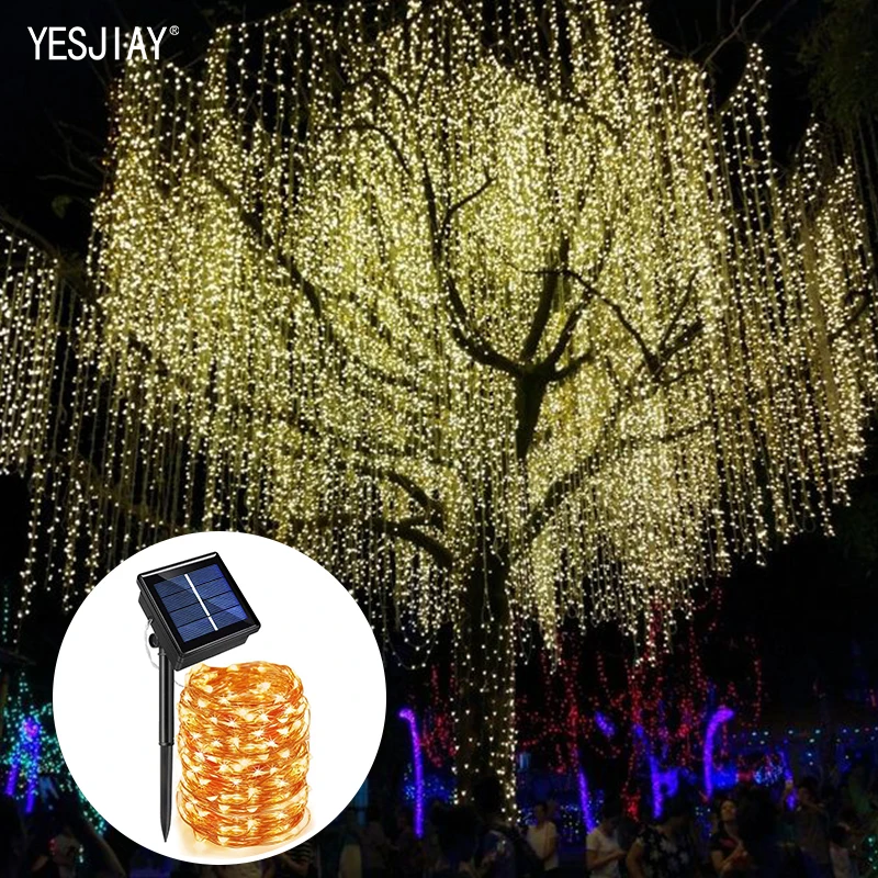 Outdoor Solar String Light Waterproof Garden Fairy Lights with 8 ...