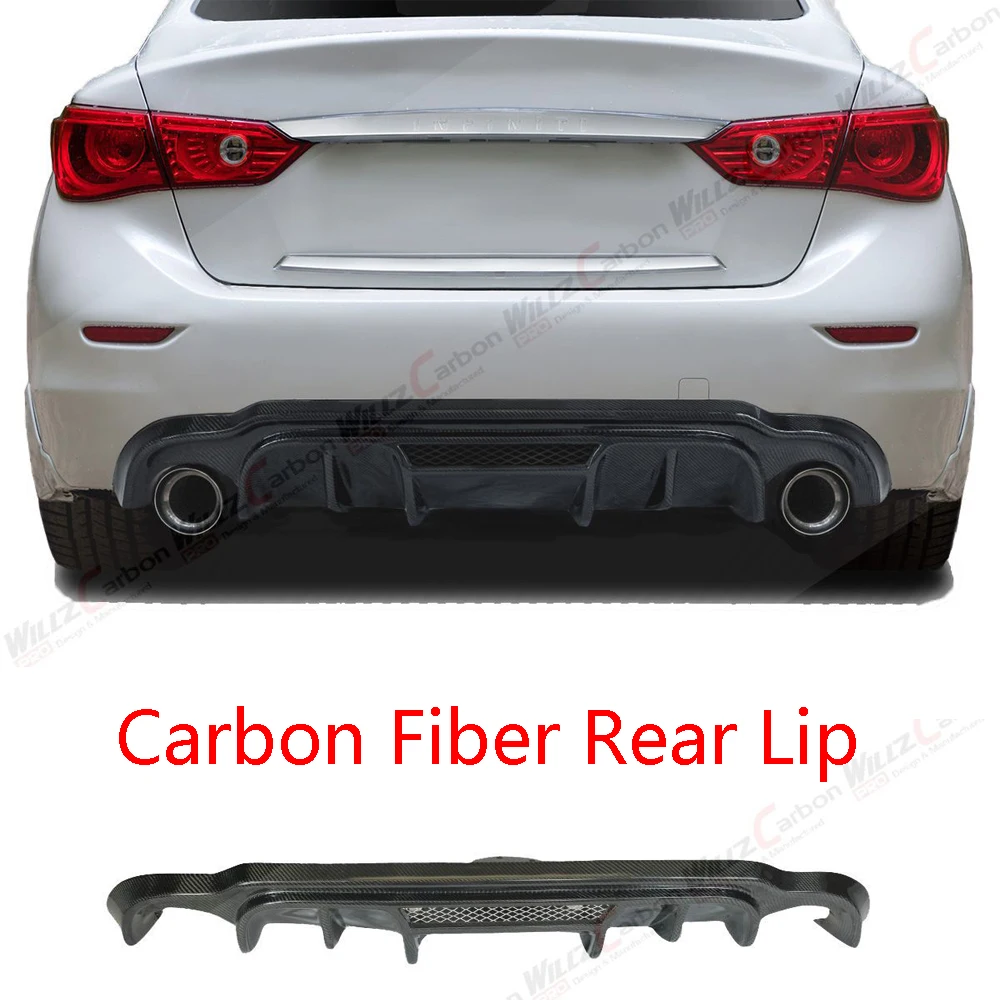 For-Nissan-Infiniti-Q50-2014-2017-Years-Carbon-Fiber-Rear-Lip-Car ...