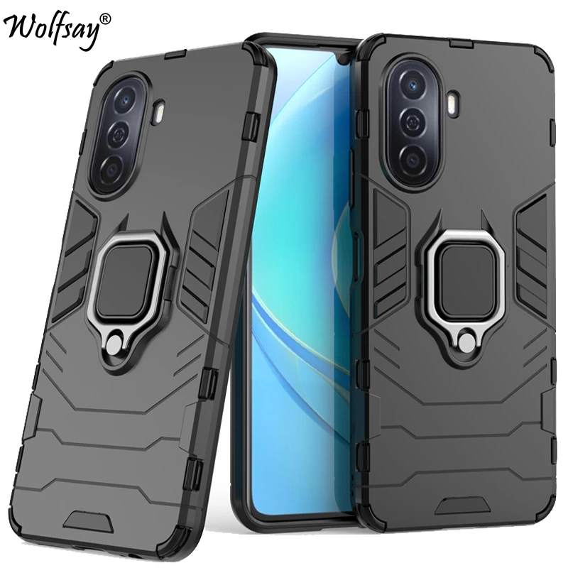 For Huawei Nova Y71 Case Bumper Armor Magnetic Suction Stand Full Back ...