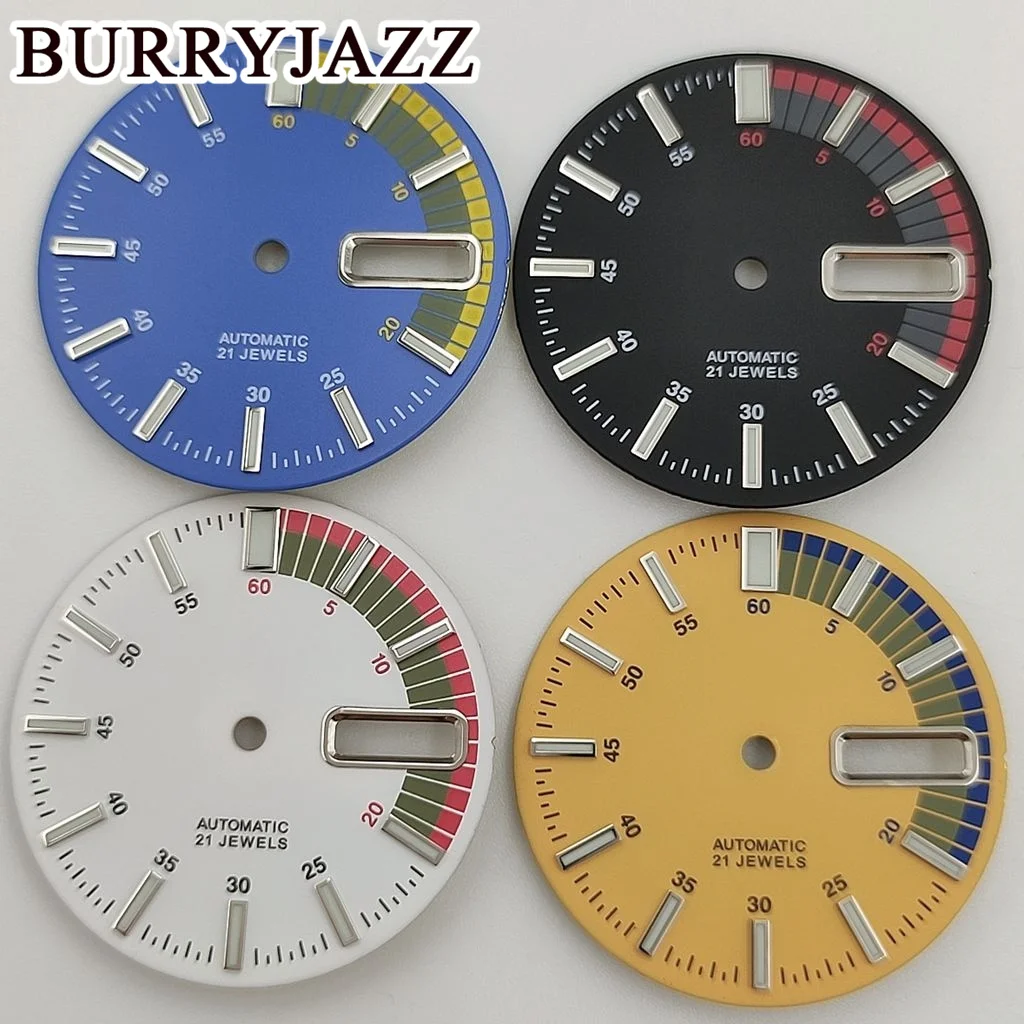 BURRYJAZZ-28-5mm-No-Logo-NH36-Watch-Dials-Black-Blue-White-Yellow-Dial ...
