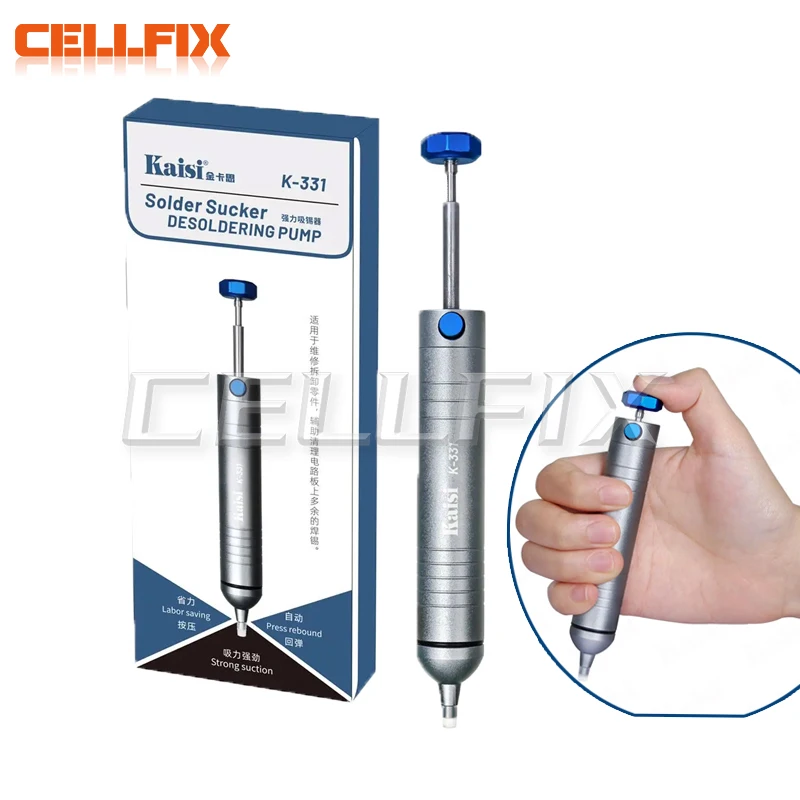 KAISI-K-331-Aluminum-Alloy-Solder-Sucker-Strong-Tin-Absorber-Manual-Disassembling-Soldering ...