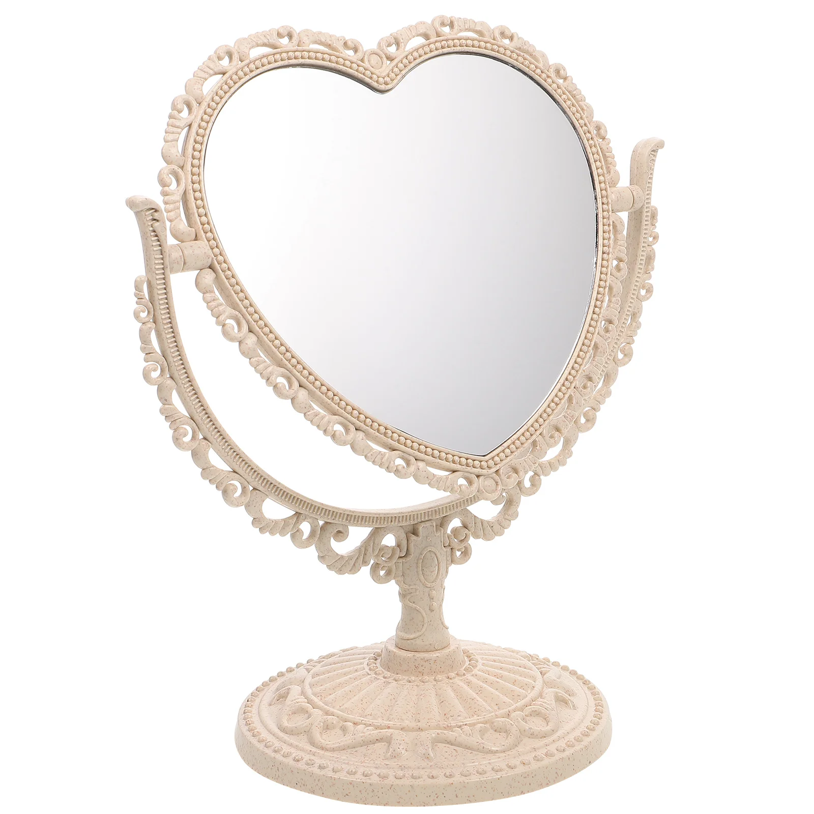 Makeup-Circle-Mirror-Oval-Cosmtic-Small-Two-Sided-Heart-Shaped-Vanity ...