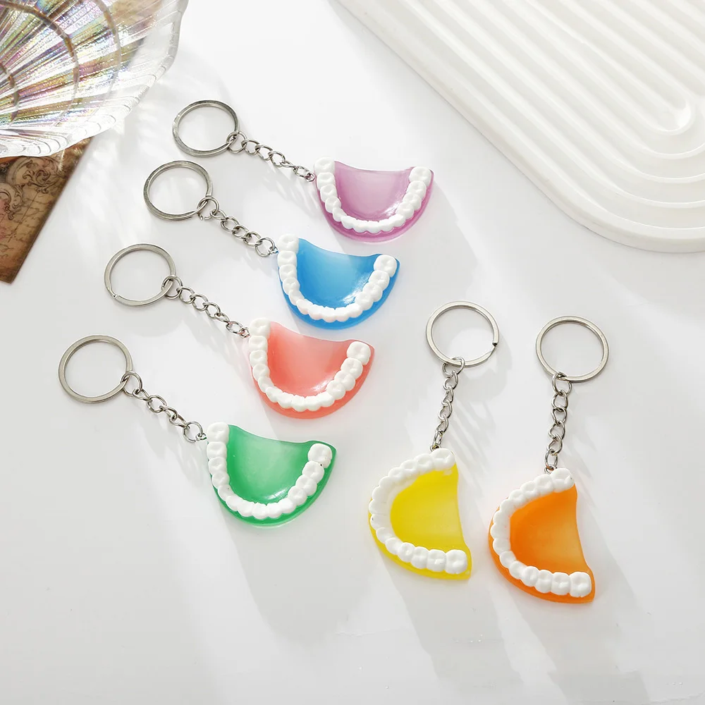New-Creative-Candy-Color-Resin-Artificial-Teeth-Keychain-for-Women-Bag ...