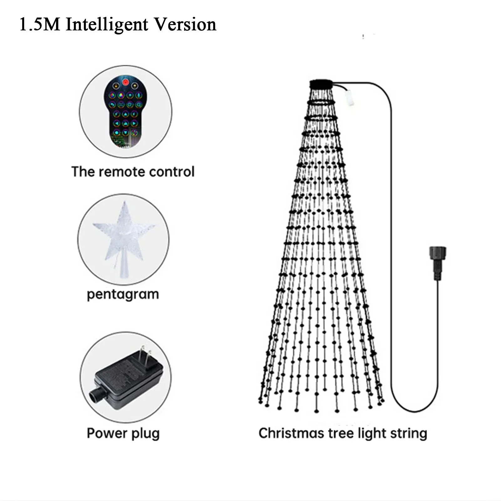 Luces LED inteligentes para árbol de Navidad con temporizador remoto ...