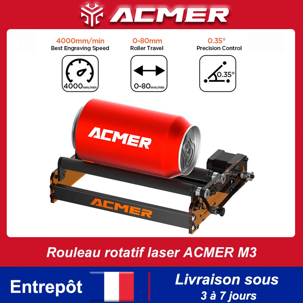 ACMER M3 Rouleau rotatif à 8 niveaux Axe Y Arbre rotatif 360 ° Diamètre ...