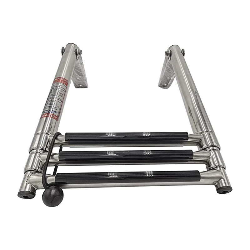 3-Step-Telescoping-Folding-Ladder-For-Marine-Boat-Accessories-Platform ...