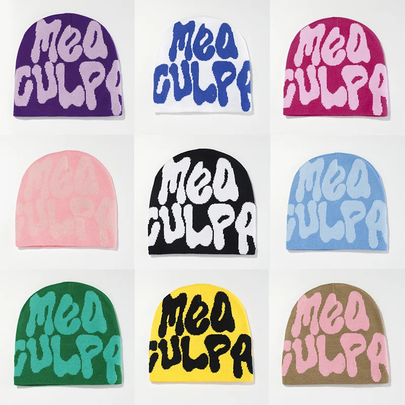 Mea Culpas Beanie Ins Hot Y2k Cap Fashion Knitting Hat For Women Men ...