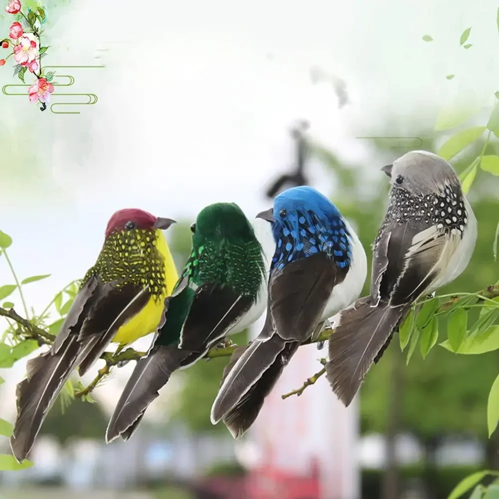 2Pcs-Artificial-Birds-Feather-Birds-Models-Lifelike-Parrot-Model-Garden ...