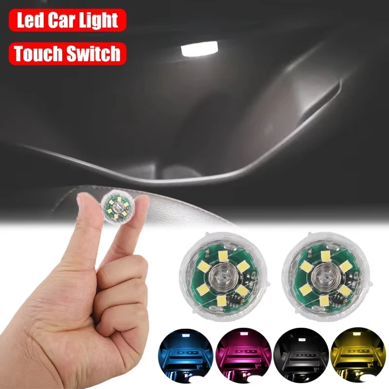 5/1Pcs Mini Car LED Touch Switch Light Auto Wireless Ambient Lamp ...
