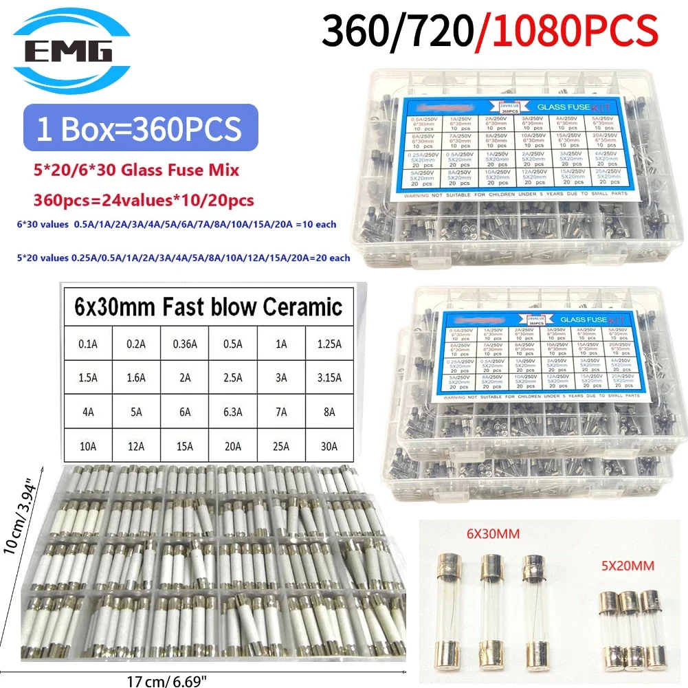 1080-720-360pcs-Assorted-Car-Glass-Tube-Fuses-with-Box-Fast-Glass-Fuse ...