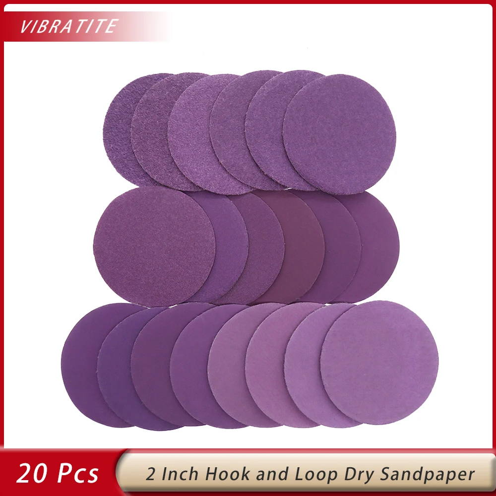 20pcs-2inch-50mm-Round-Sanding-Discs-Grit-60-10000-Wet-Dry-Sandpaper ...