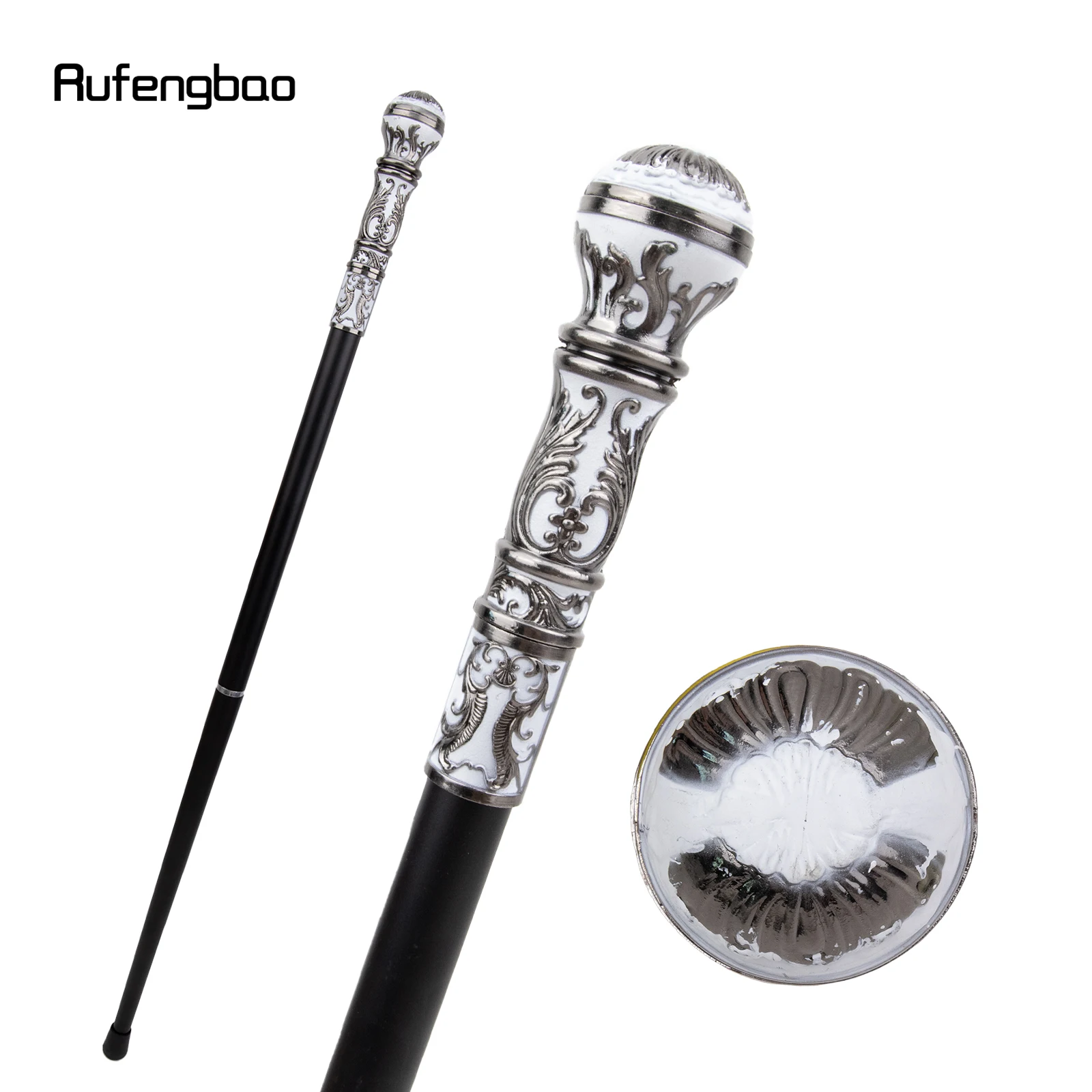Silver-White-Luxury-Round-Handle-Fashion-Walking-Stick-for-Party ...