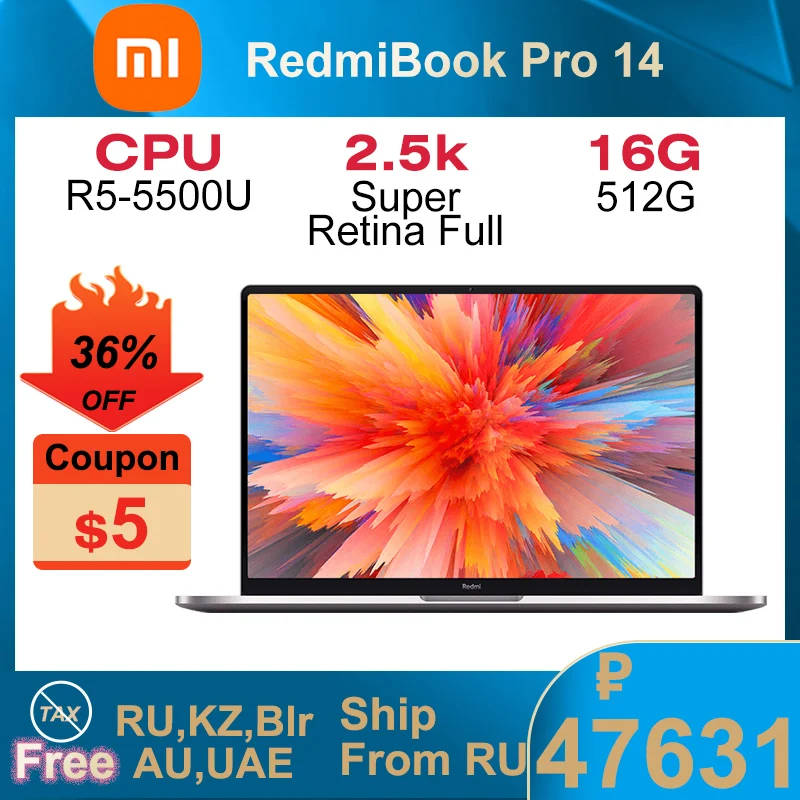 Xiaomi-ordenador-port-til-RedmiBook-Pro-14-Laptop-AMD-Ryzen-R5-5500U-14 ...