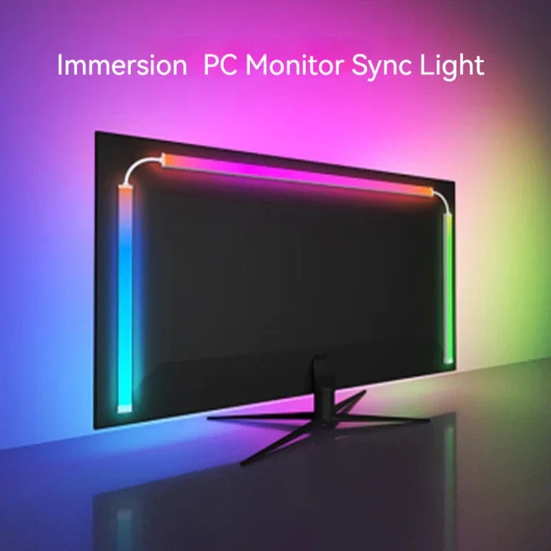Smart-Immersion-Computer-Monitor-Sync-LED-RGBIC-Light-Strip-PC-USB-5V ...