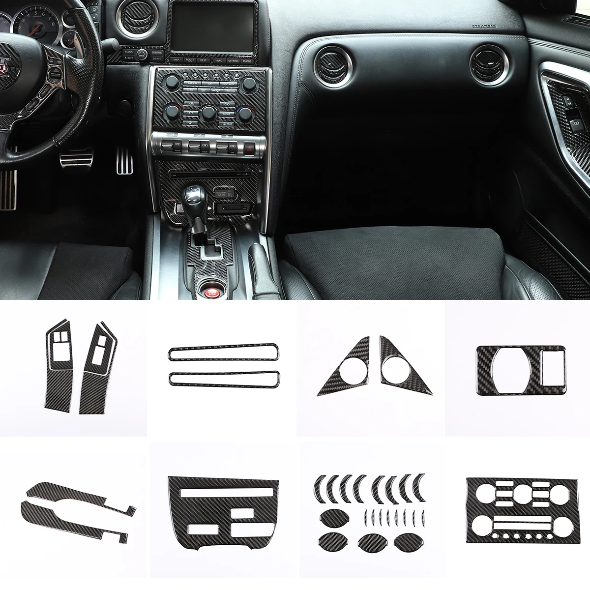 For-Nissan-GTR-R35-2008-2016-Real-Carbon-Fiber-Car-Steering-Wheel-Dash ...