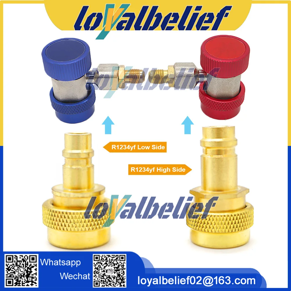2PCS-Auto-AC-R134a-R1234yf-Conversion-Kit-Quick-Adapter-Adjustable-High ...