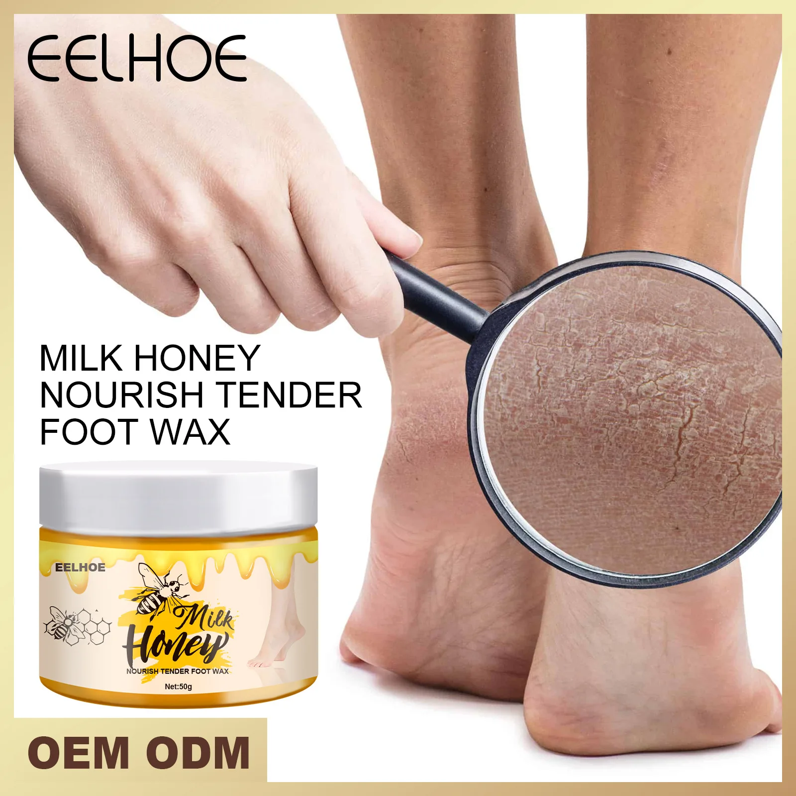 EELHOE Milk Honey Foot Wax to Remove Dead Skin Improve Calluses Soften ...