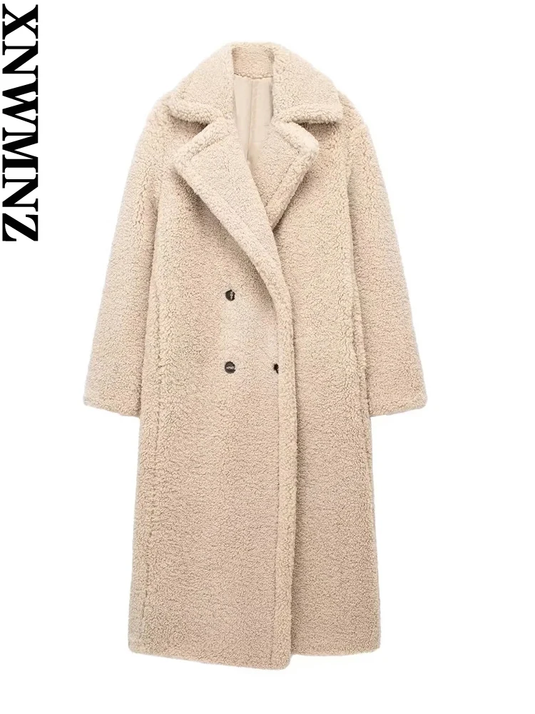 XNWMNZ-2024-Women-s-Fashion-Winter-Extra-Long-Coat-Lapel-Long-Sleeve ...