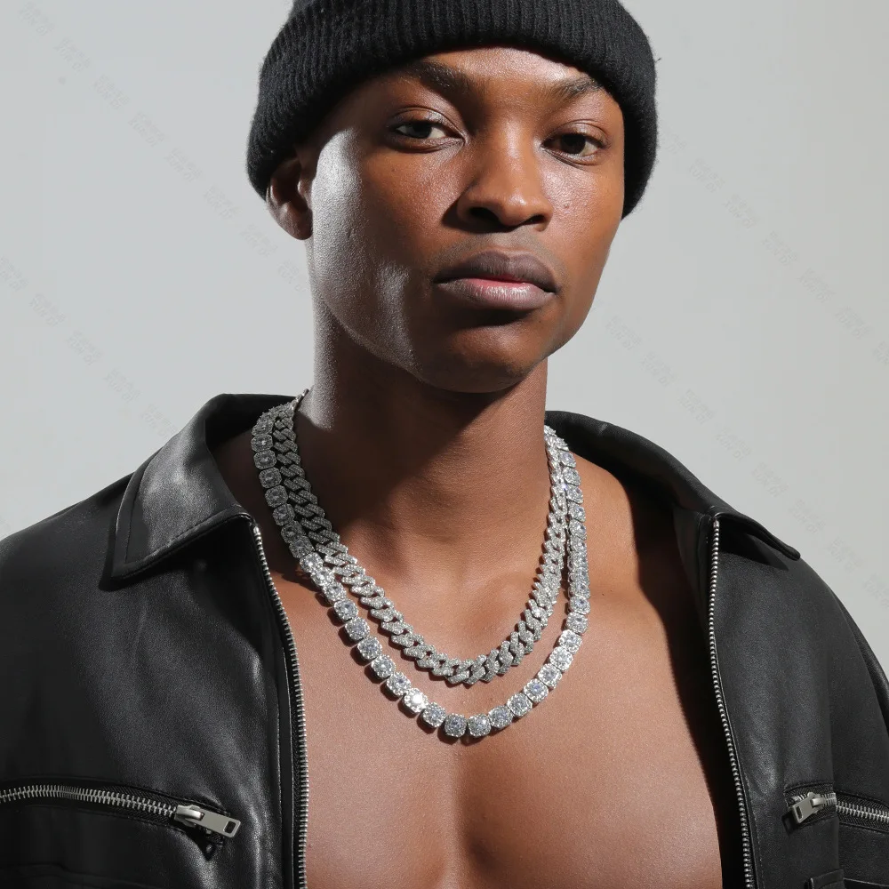 Men-Women-Luxury-Cuban-Link-Chain-Necklace-Set-Bling-Iced-Out-Crystal ...