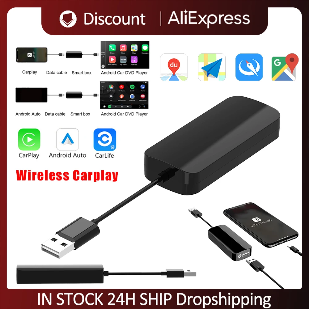 Wired-Android-Auto-Smart-AI-Box-USB-Dongle-CarPlay-Adapter-with-Mic ...