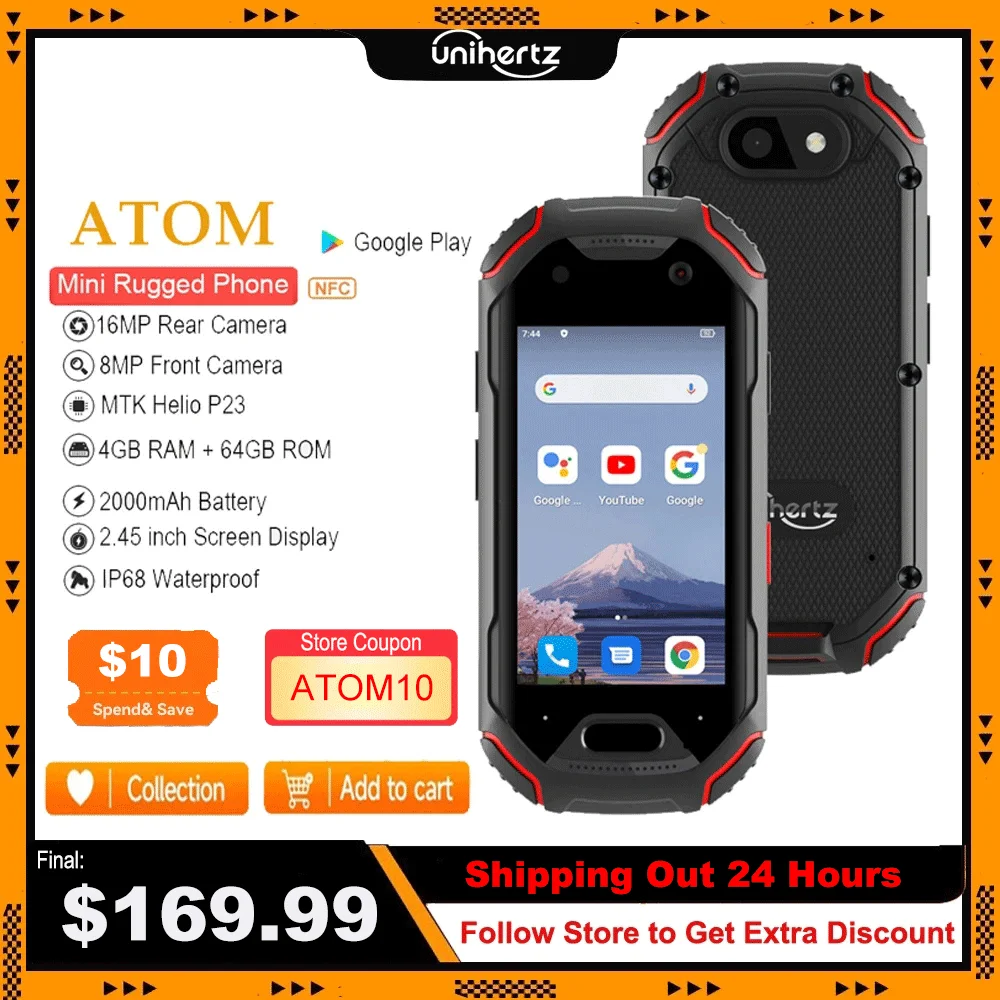 In Stock Unihertz ATOM World's Mini Rugged Smartphone 4GB 64GB Android ...
