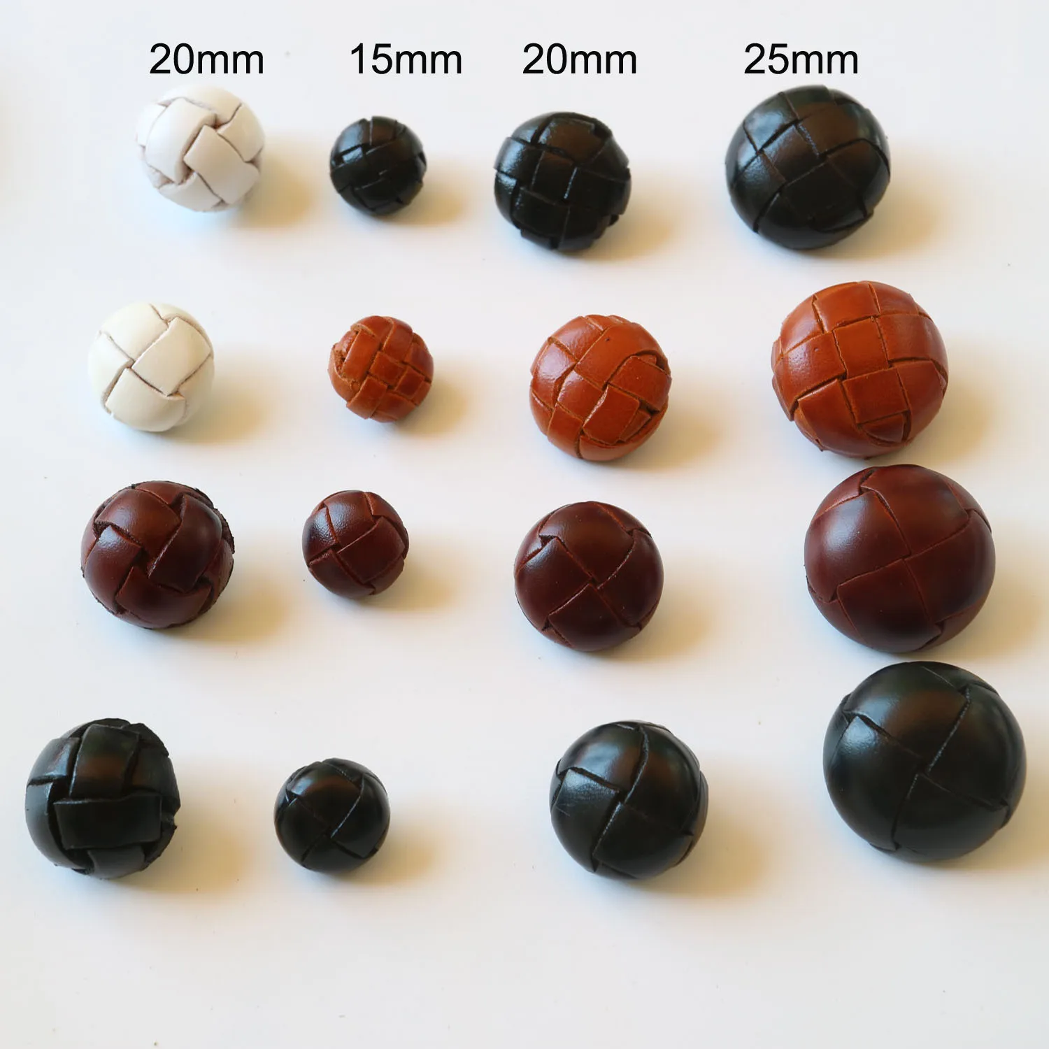 6pc/lot Genuine Leather covered buttons 15/19/21/23/26mm High quality ...