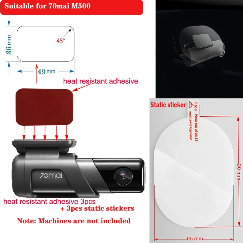 For-70mai-Dash-Cam-M500-heat-resistant-adhesive-and-Static-Stickers-for ...
