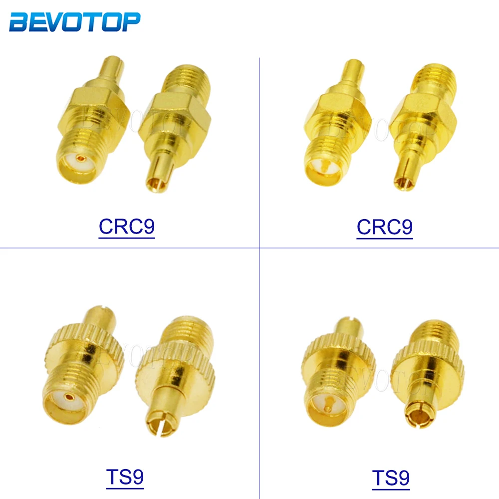 2Pcs-Lot-SMA-to-TS9-CRC9-50-Ohm-Straight-RF-Coaxial-Adapter-Coax ...