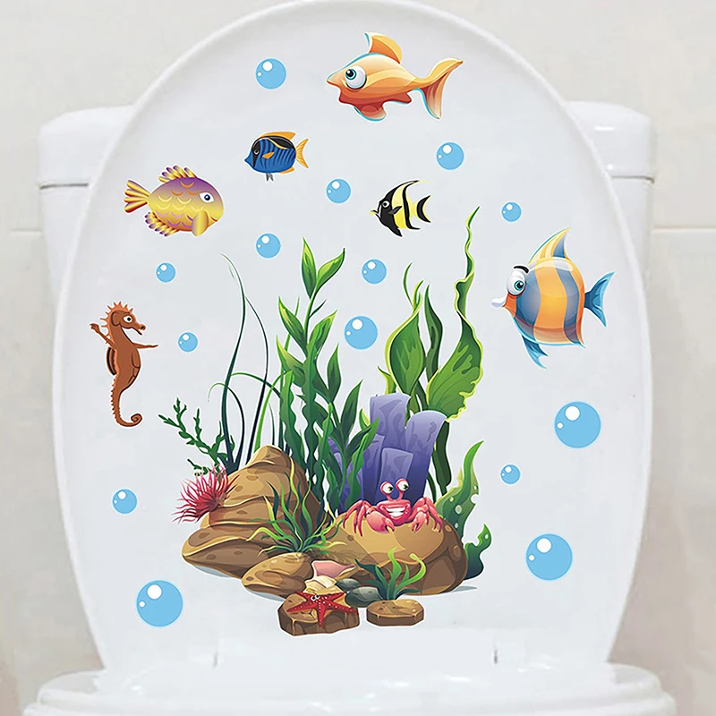Toilet-Sticker-Strong-Adhesive-Toilet-Sticker-Decorative-Sea-Fish ...