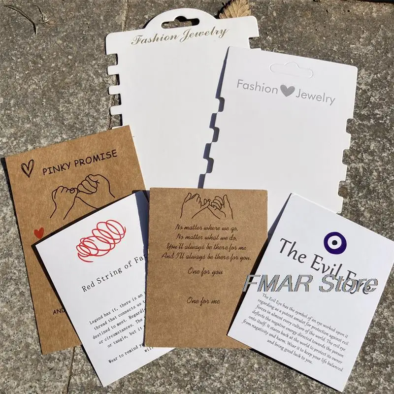 10pcs-Bracelet-Display-Cards-Make-A-Wish-Text-Print-Kraft-Paper-Card ...